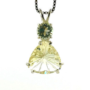 Citrine Super Nova Trillion Crowned with Andaras Crystal Glass Round