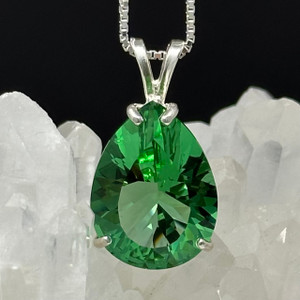 Tibetan Green Obsidian Pendant