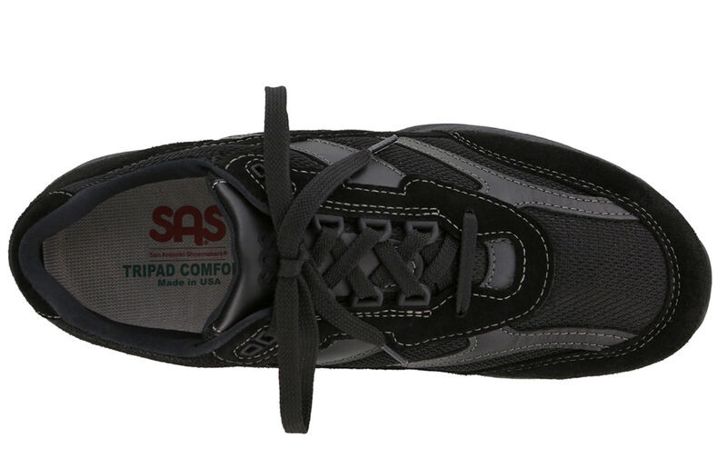 SAS Men's Journey Mesh Lace up Sneaker in Black - Daniels Shoes