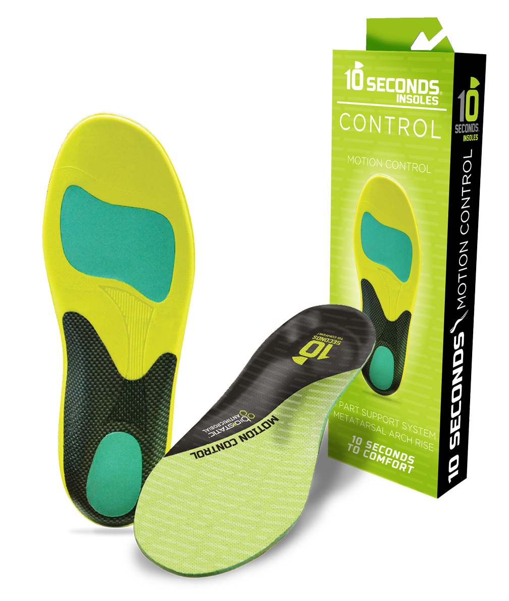 10 Seconds ® Motion Control Performance Insoles with Metatarsal Arch ...