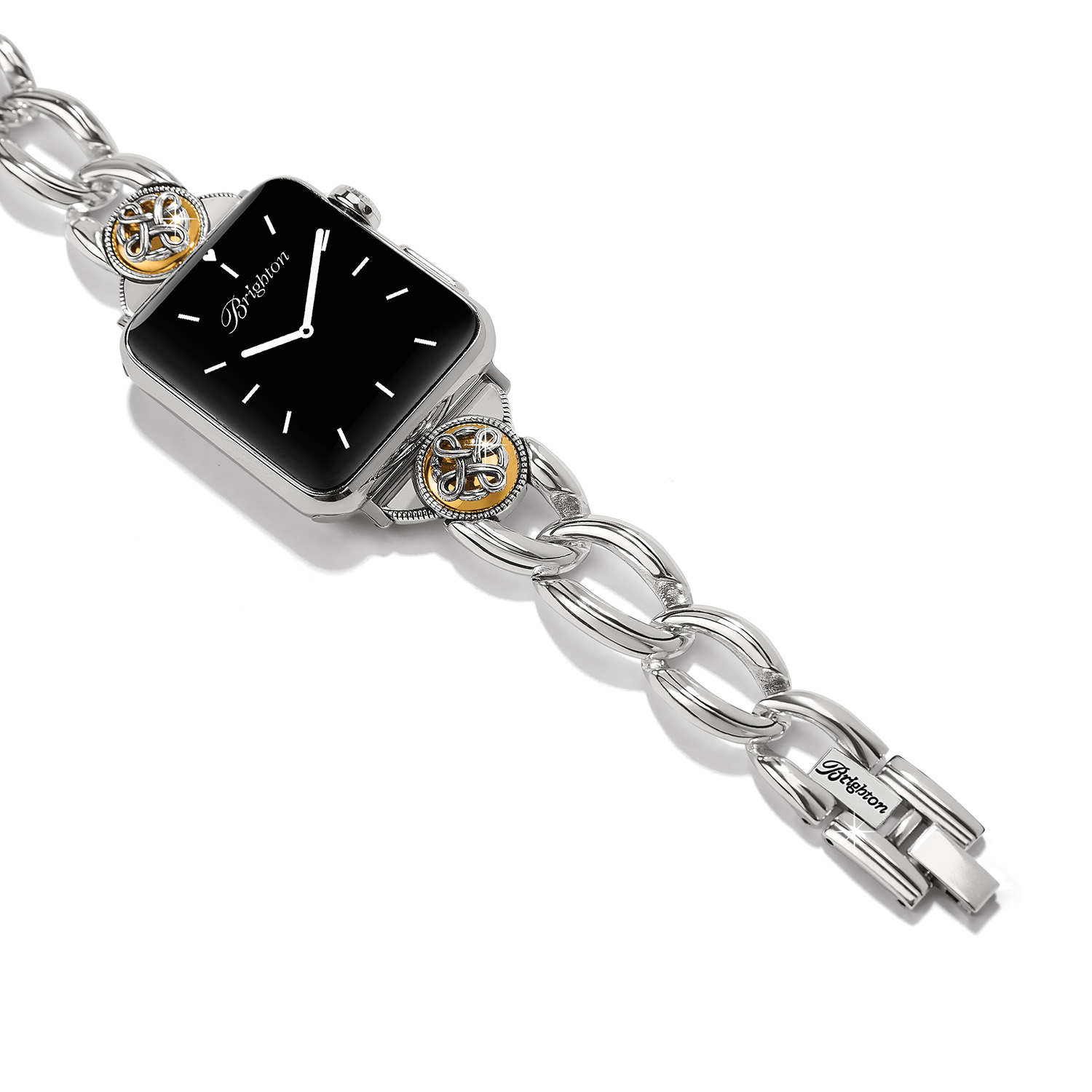 Brighton Interlok Noir Two Tone Apple Watch Band in Silver-Gold ...