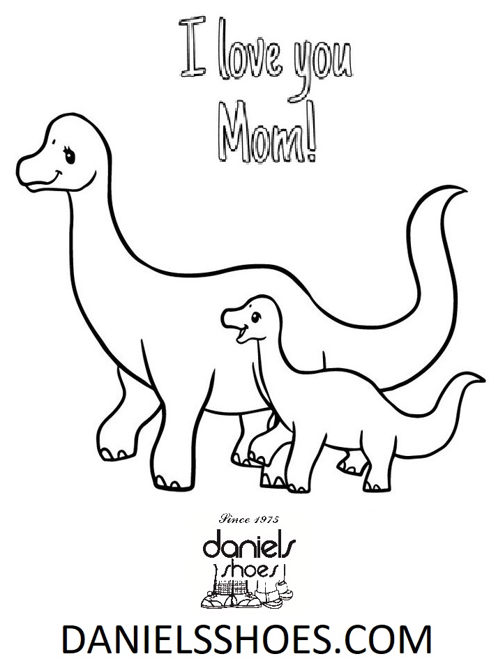 Mother's Day Dinosaur Color Sheet