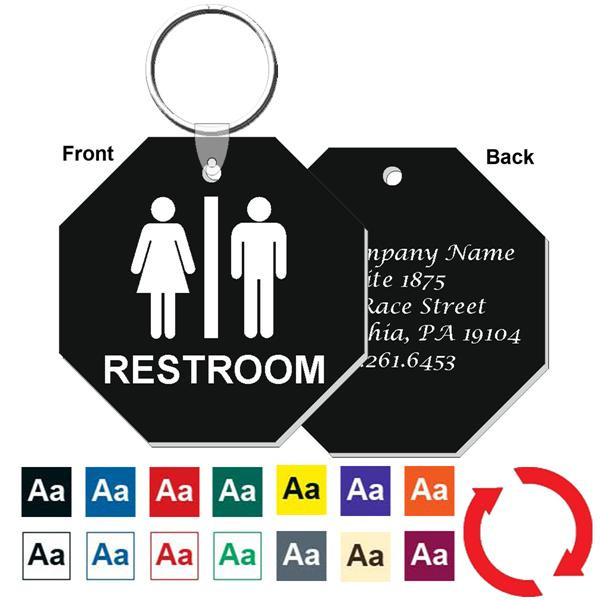Shop for and Buy Restroom Octagon Engraved Key Tag with Custom Back at ...