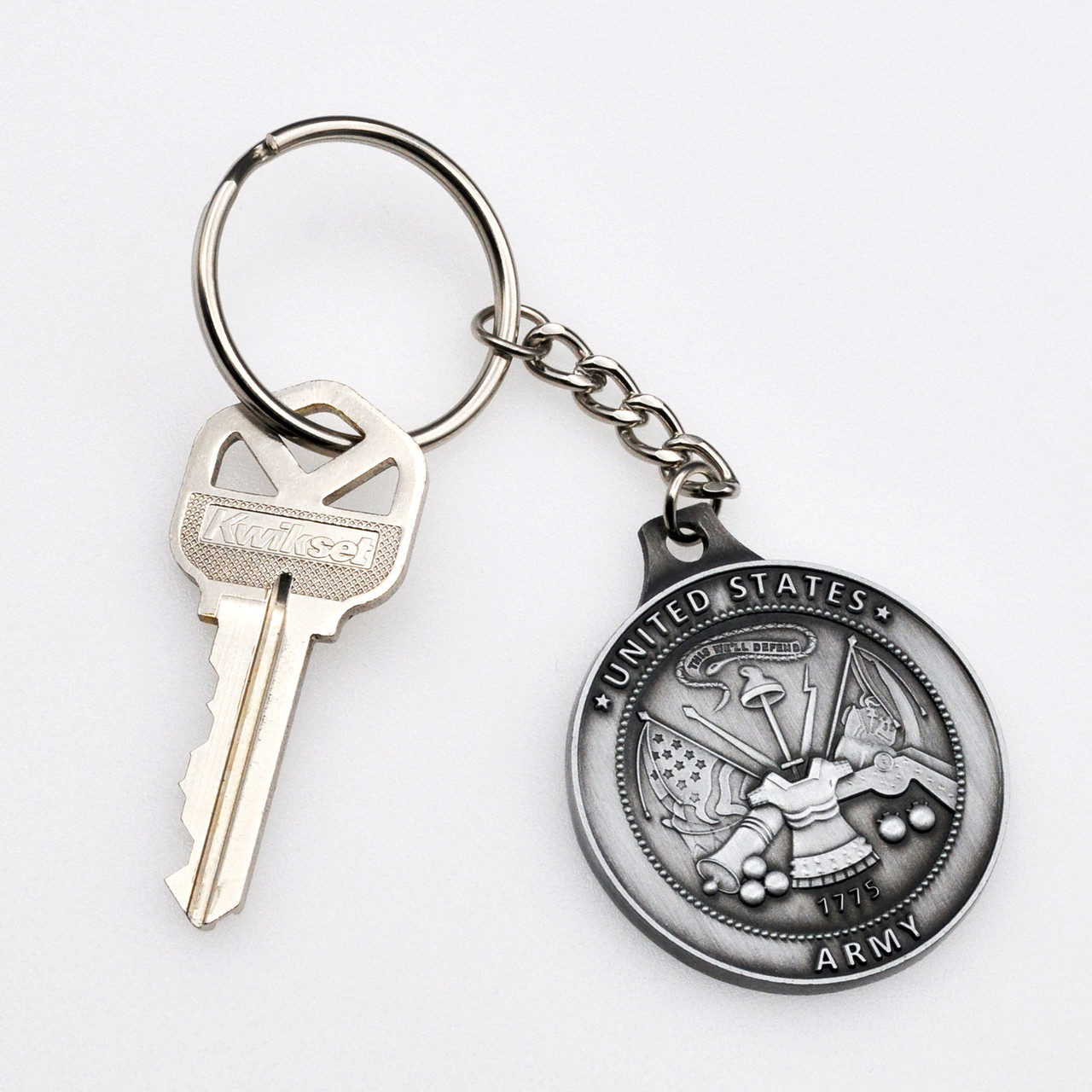 Shop for and Buy Pewter US Army Logo Keyring with Chain at Keyring.com ...