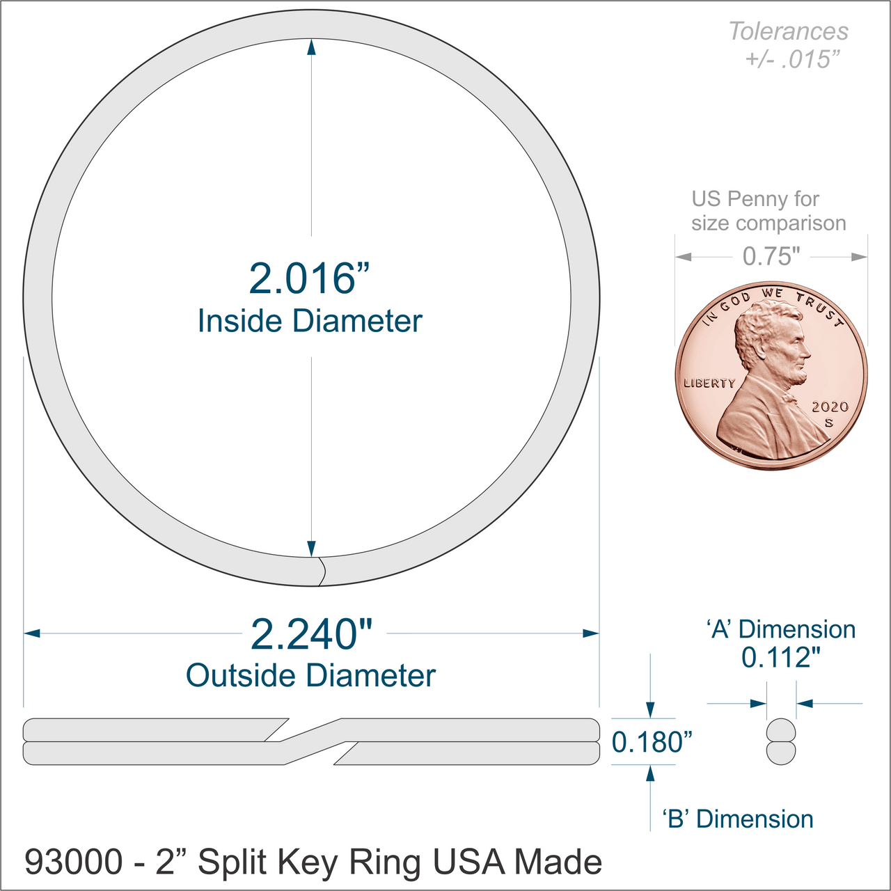 Shop for and Buy Heavy Duty Split Key Ring Nickel Plated 2 Inch ...