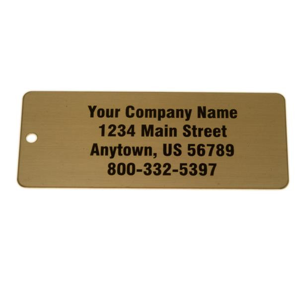 Shop for and Buy Lacquered Brass Tag Large Rectangle - CUSTOM ENGRAVED ...