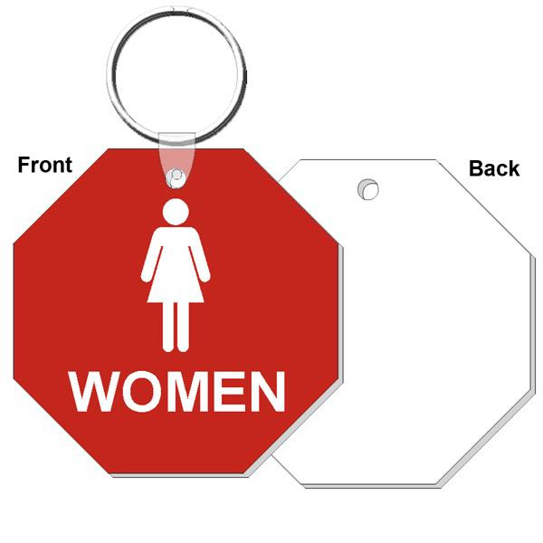 Shop for and Buy Womens Restroom Octagon Engraved Key Tag at Keyring ...