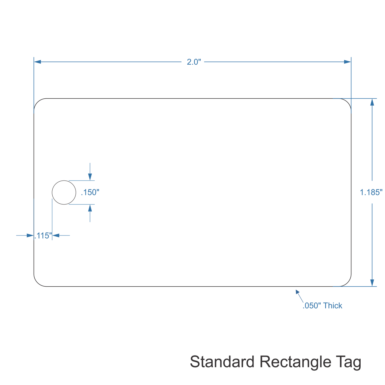Shop for and Buy Rectangle Aluminum Tag with Custom Engraving - ALL ...