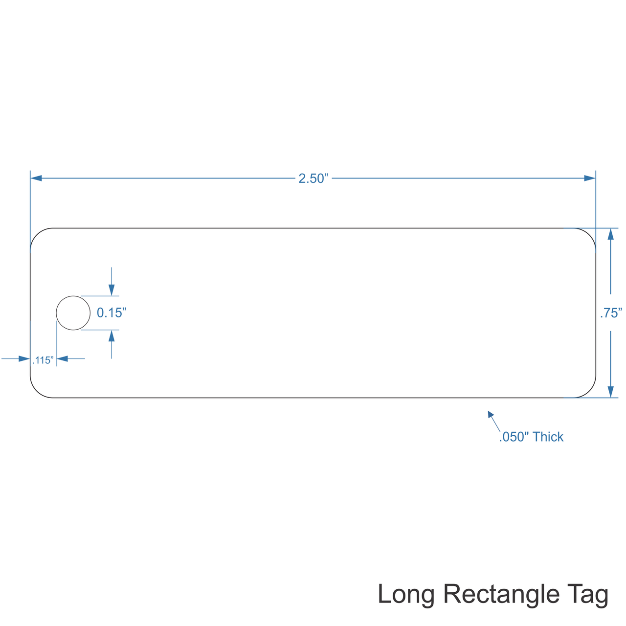 Shop for and Buy Long Rectangle Aluminum Tag with Custom Engraving ...