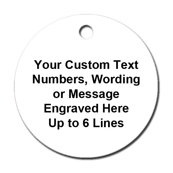 Shop for and Buy 2 Inch Round Plastic Tag CUSTOM ENGRAVED at Keyring ...