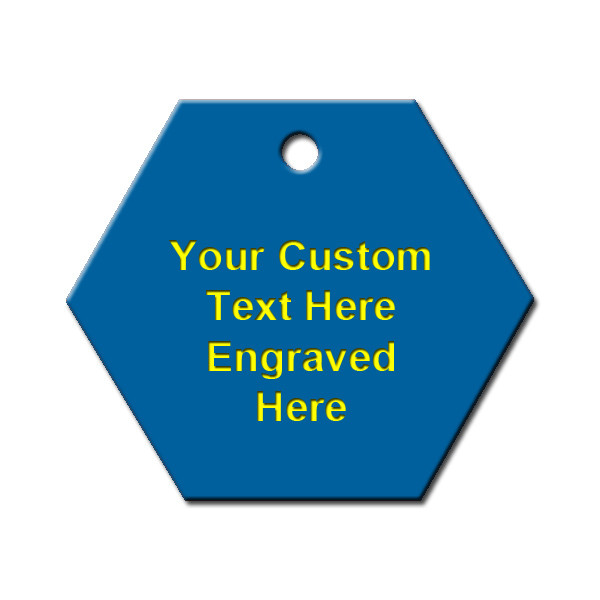 Shop for and Buy 1.5 Inch Hexagon Plastic Tag CUSTOM ENGRAVED at ...