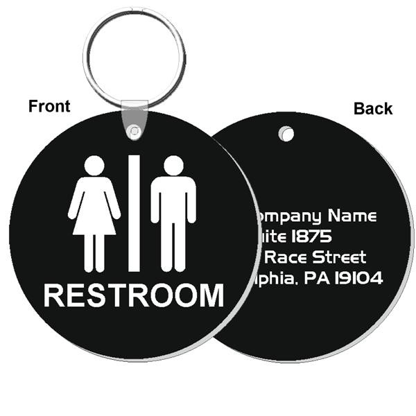 Shop for and Buy Restroom Round Engraved Key Tag with Custom Back at ...