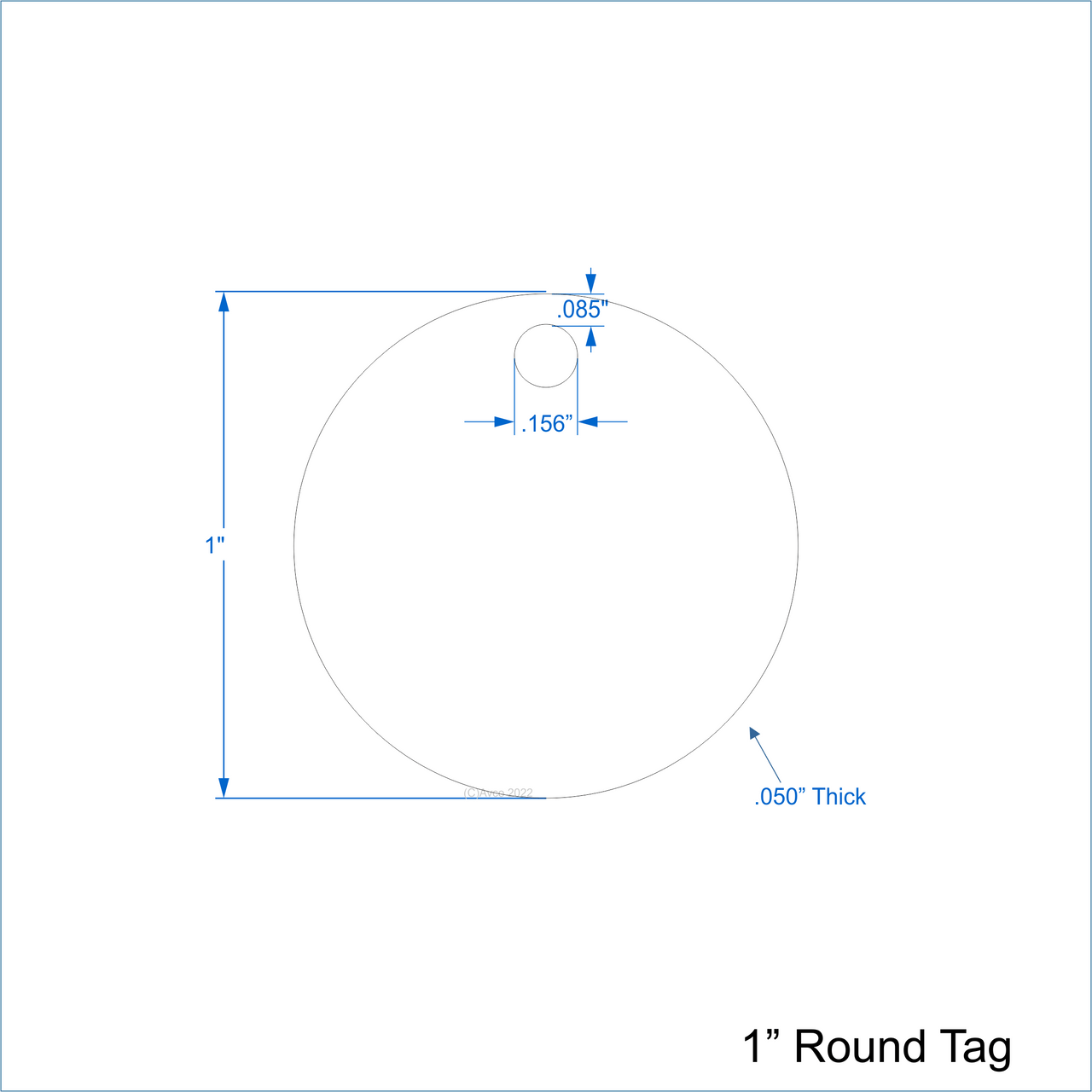 Shop for and Buy 1 Inch Round Aluminum Key Tag - BLANK at Keyring.com ...