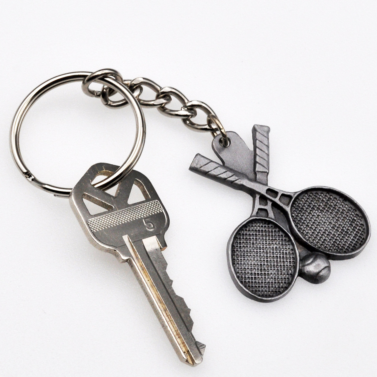 Shop for and Buy Pewter Tennis Rackets Keyring with Chain at Keyring ...