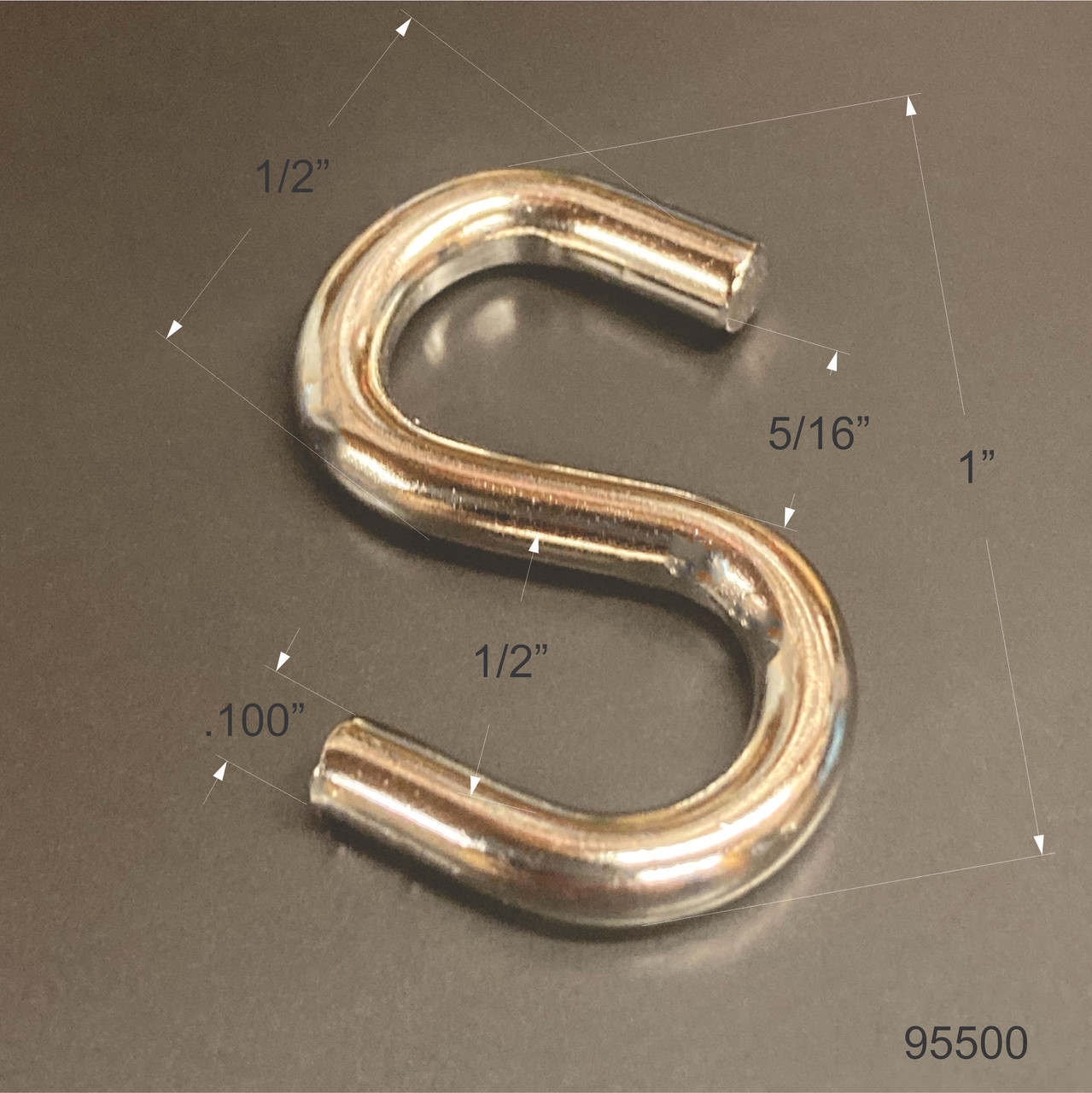 Shop for and Buy S Hook Wire Form XL 1-1/8 Inch at Keyring.com. Large ...