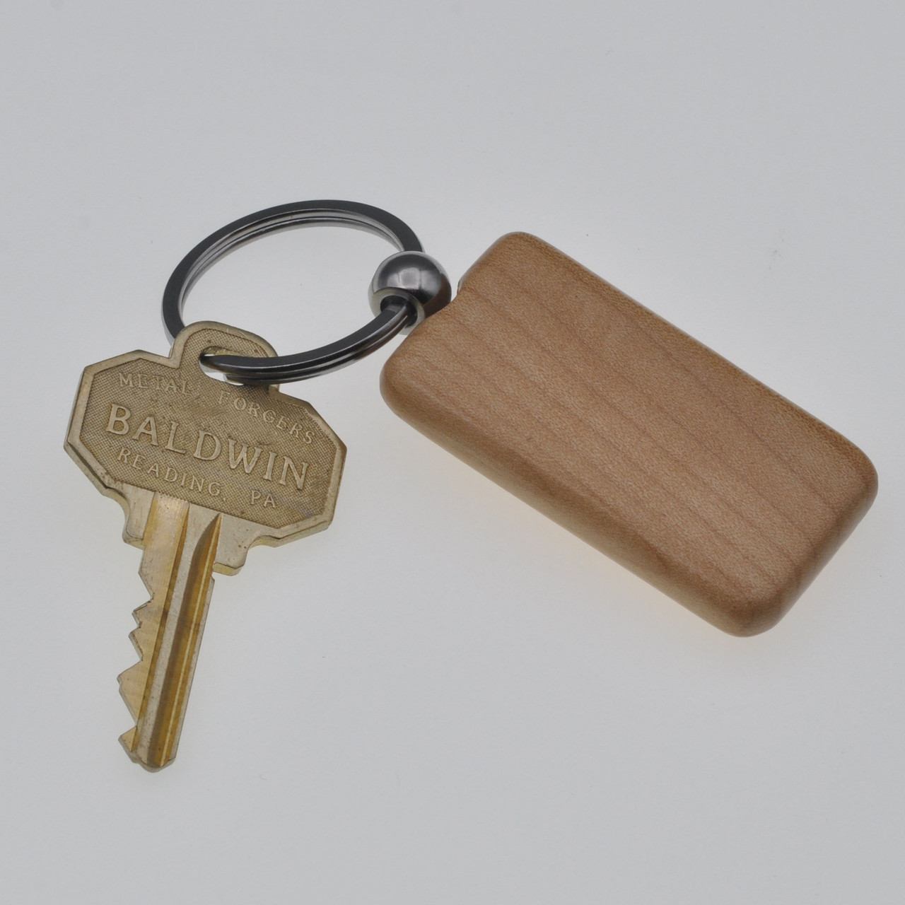 Shop for and Buy Solid Maple Wood Rectangle Key Chain Keyring.com ...