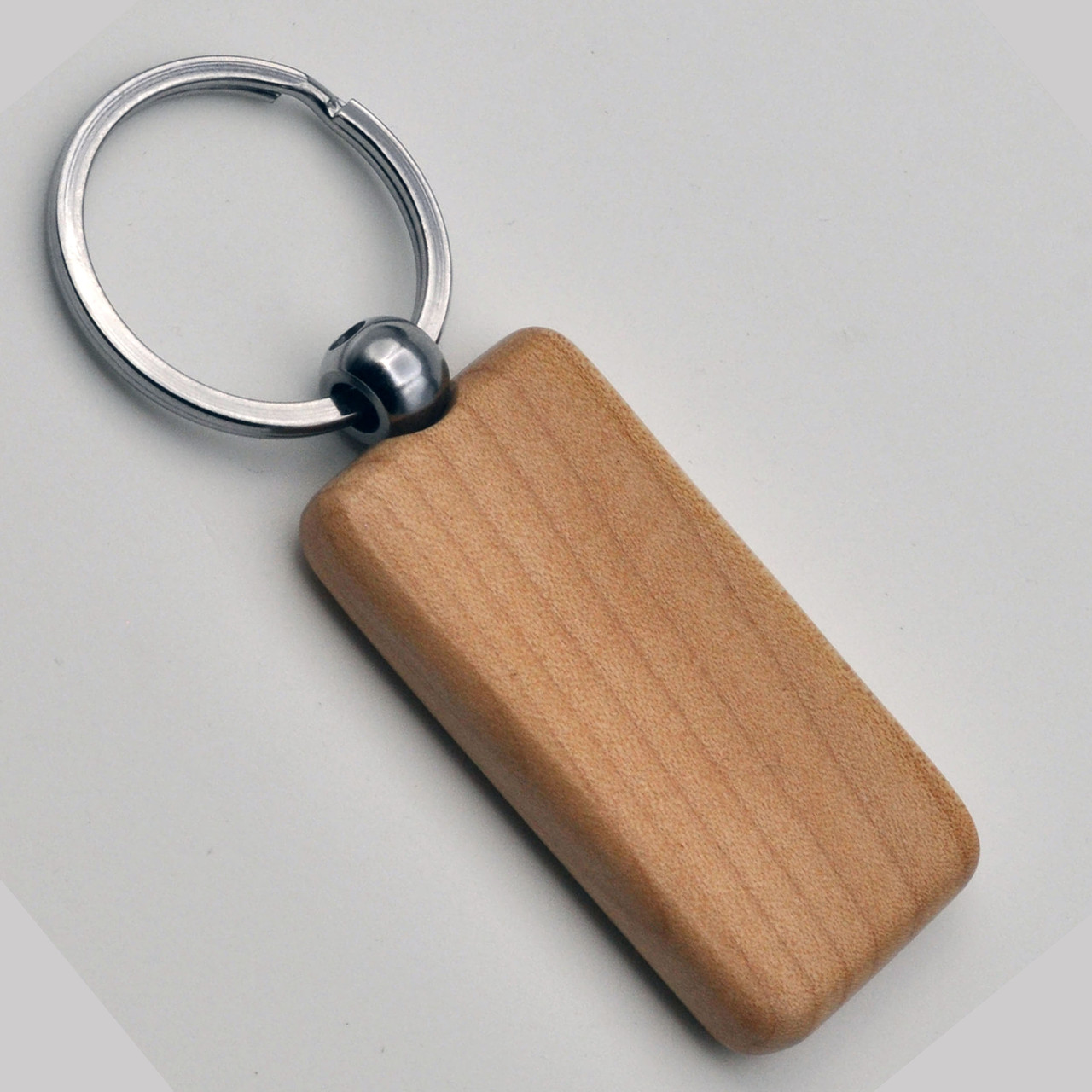 Shop for and Buy Solid Maple Wood Rectangle Key Chain Keyring.com ...