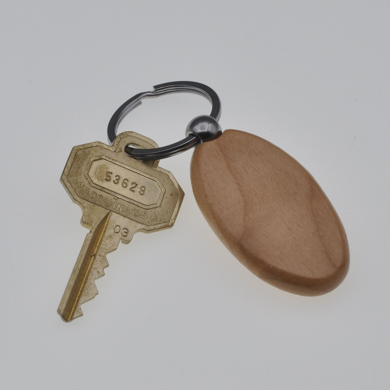 Shop for and Buy Solid Maple Wood Oval Keyring at Keyring.com. Large ...