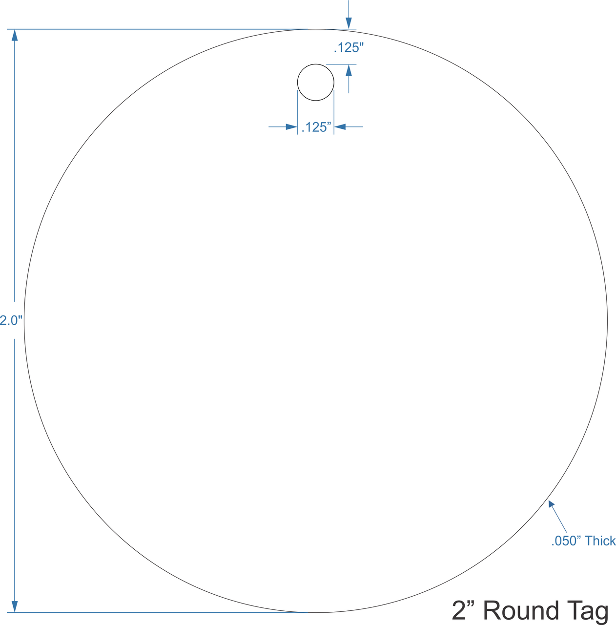 Shop for and Buy EXTRA Large Round Aluminum Tag 2 Inch - CUSTOM ...