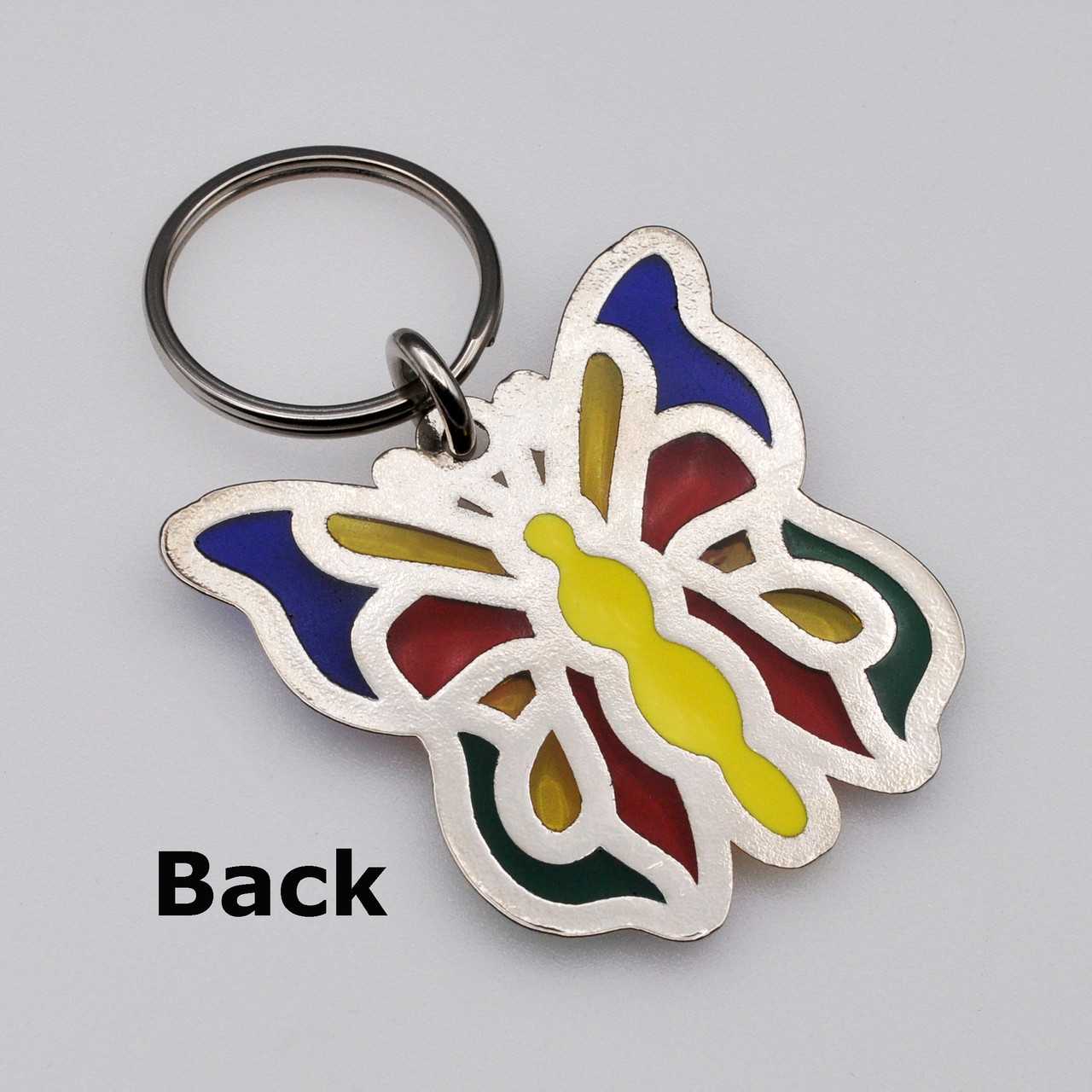 Shop for and Buy Stained Glass Butterfly Shape Key Ring at Keyring.com ...