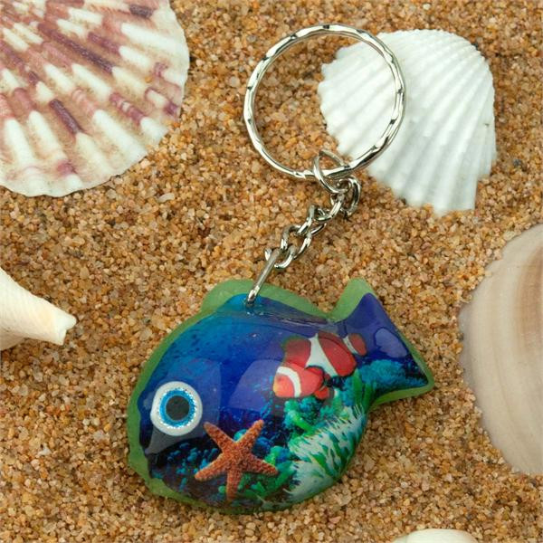 Shop for and Buy Tropical Fish Acrylic Keyring with Embedments at ...
