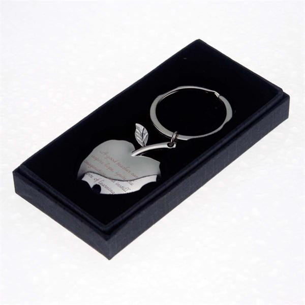 Shop for and Buy Nickel Plated Apple Key Chain - Custom Engraved at ...