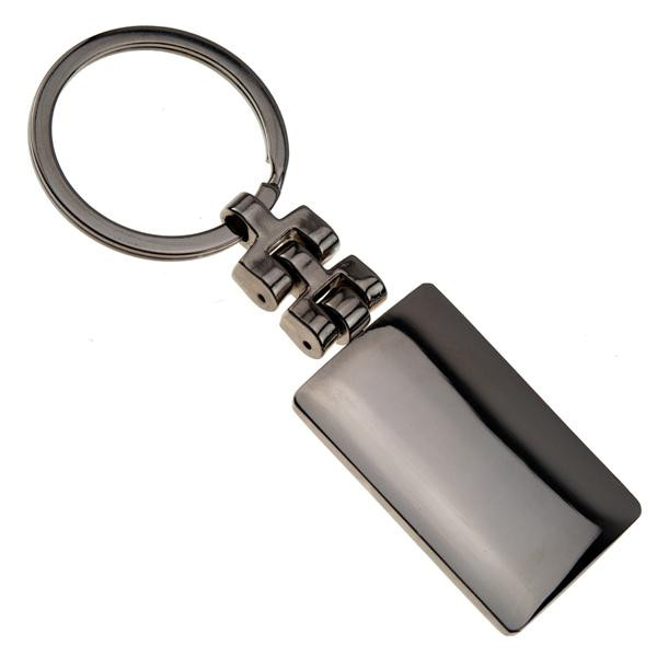 Shop for and Buy Rectangle with Links Rectangle Insert Silver Keychain ...