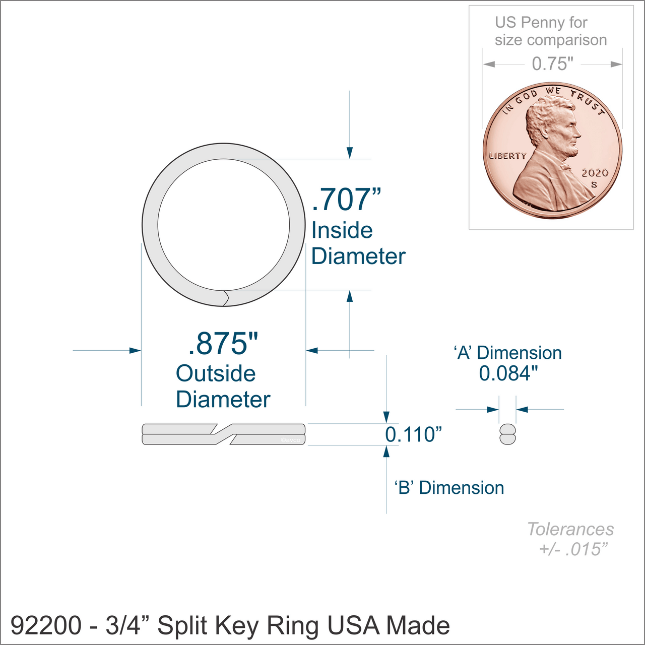 Shop for and Buy Heavy Duty Split Key Ring Nickel Plated 3/4 Inch ...
