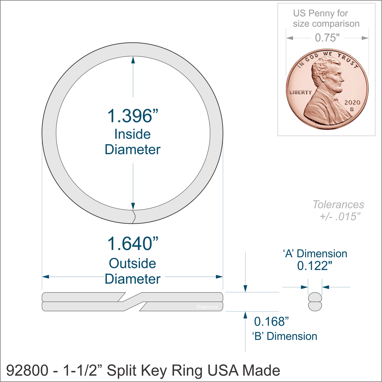 Shop for and Buy Heavy Duty Split Key Ring Nickel Plated 1-1/2 Inch ...