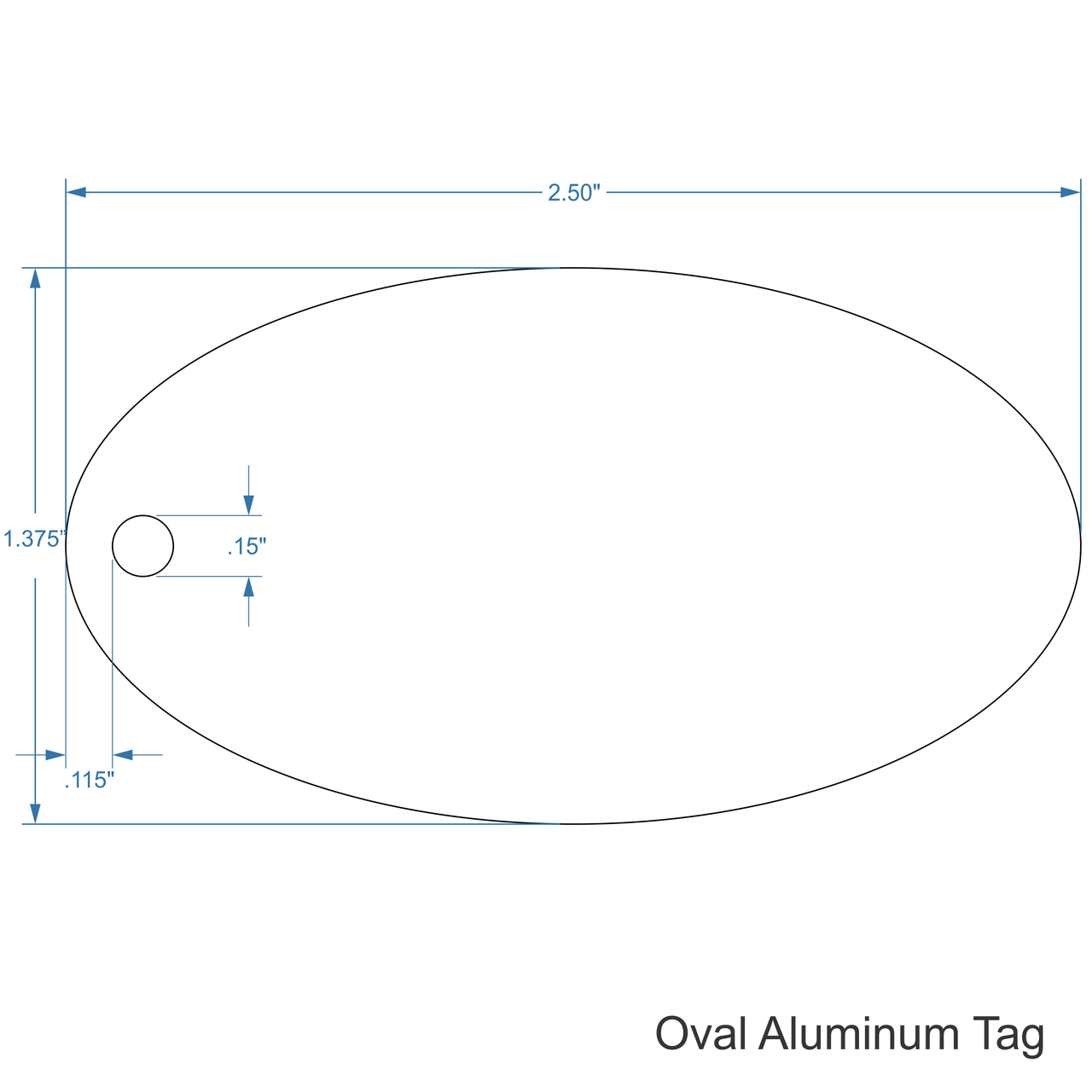 Shop for and Buy Oval Aluminum Key Tag - BLANK at Keyring.com. Large ...