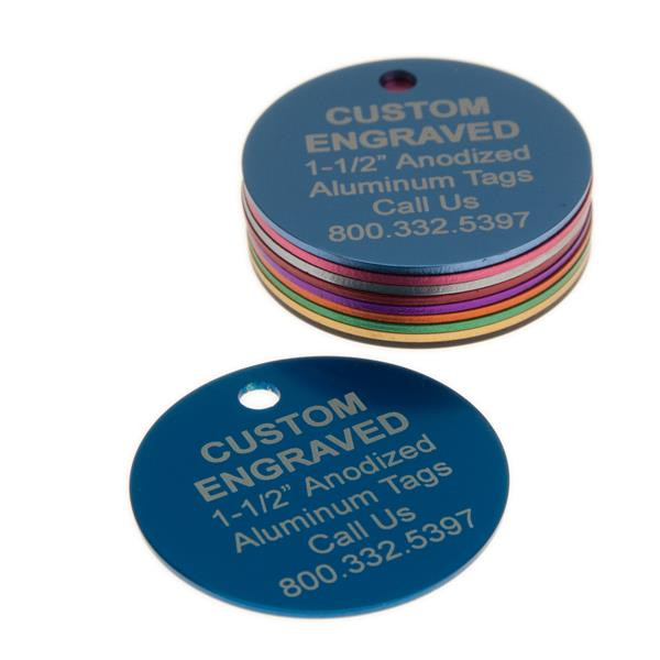 Shop for and Buy Large Round Aluminum Tag 1-1/2 Inch - CUSTOM ENGRAVED ...