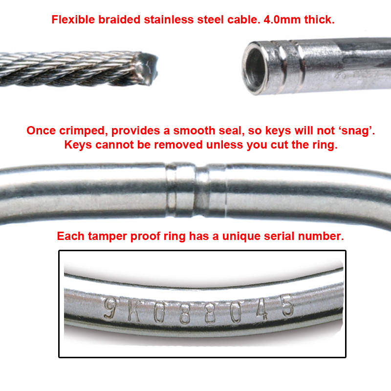 Shop for and Buy Flexible Stainless Steel Cable Tamper Proof Key Ring 3 ...