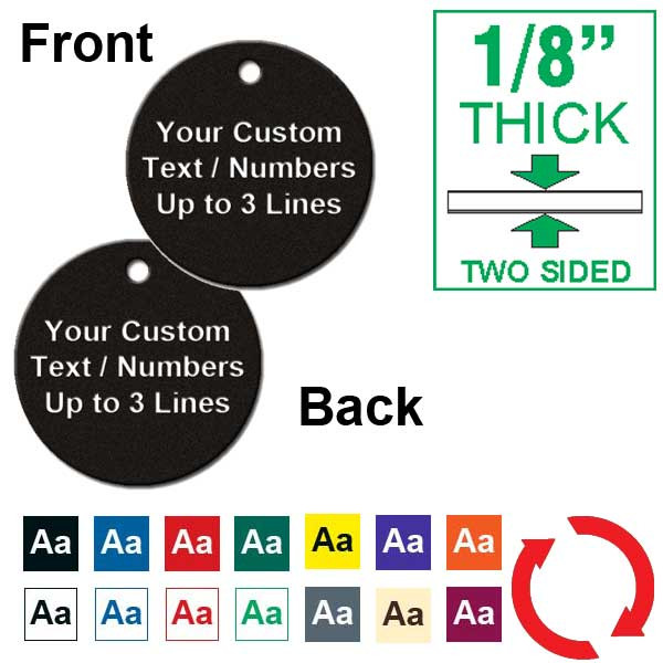 Shop for and Buy 1/8 Inch Thick - 1.25 Inch Round Plastic Tag CUSTOM ...