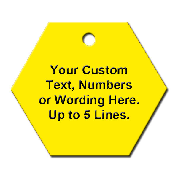 Shop for and Buy 1.75 Inch Hexagon Plastic Tag CUSTOM ENGRAVED at ...