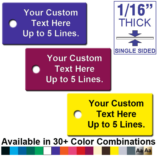 Shop for and Buy 1 Inch x 2 Inch Rectangle Plastic Tag CUSTOM ENGRAVED ...