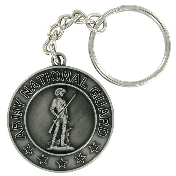 Shop for and Buy Pewter Army National Guard Keyring with Chain at ...