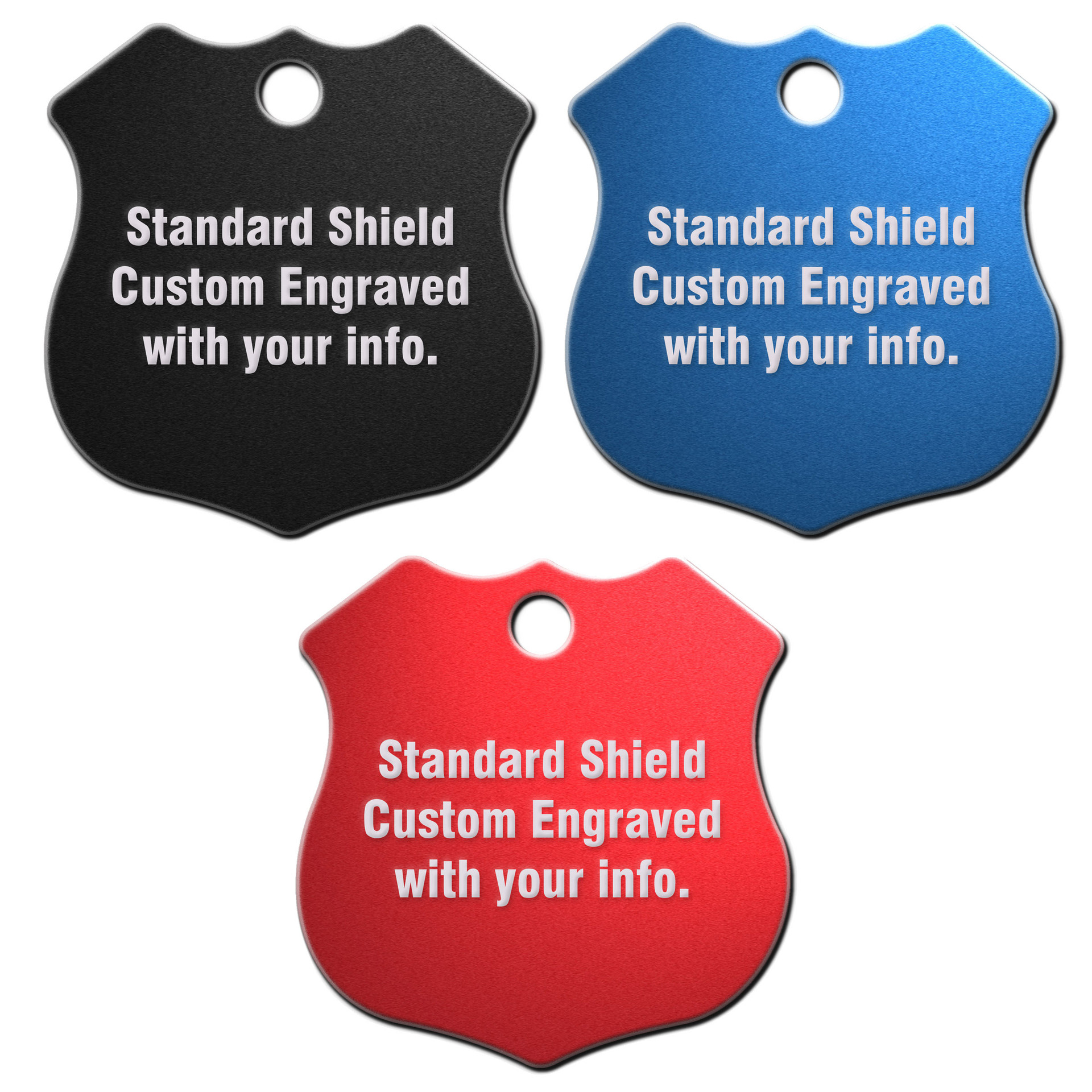 Shop for and Buy Medium Badge Shaped Aluminum Tag CUSTOM ENGRAVED at ...