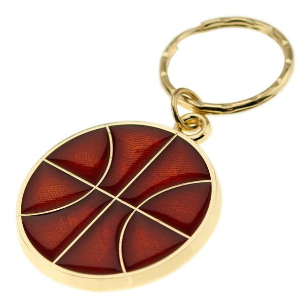 Shop for and Buy Basketball - Brass with Enameled Insert Keyring at ...