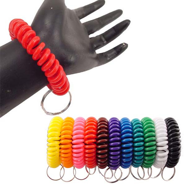 Wrist Coil Key Holders and Wristband Keychains