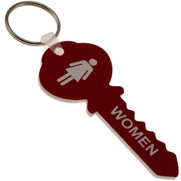 Shop for and Buy Womens Restroom Key Shape Engraved Keyring at Keyring ...