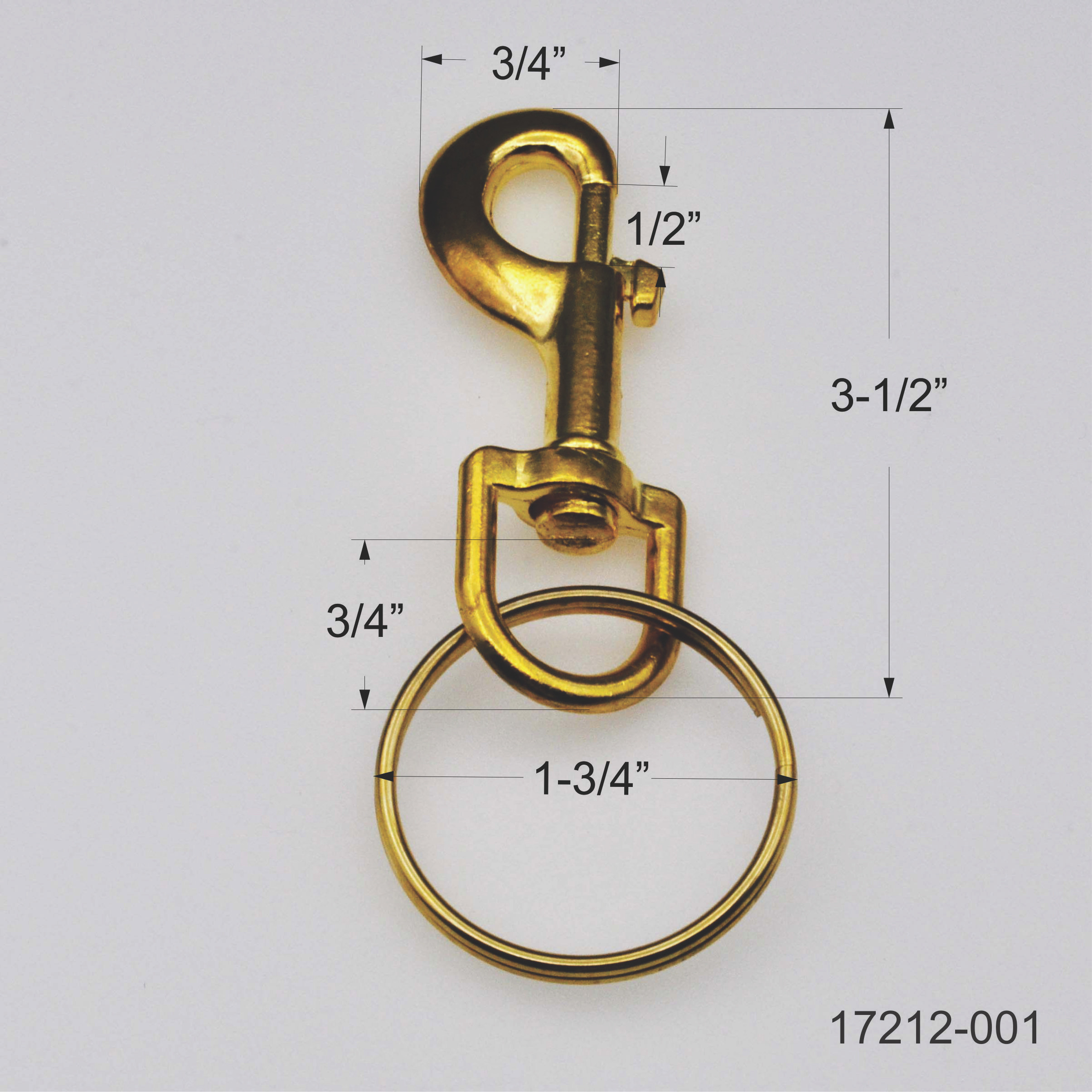 Shop for and Buy Large Brass Plated Snap Clip Key Ring - Economy Grade ...