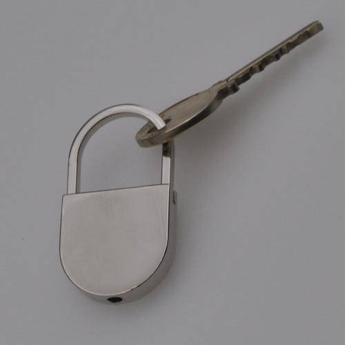 Shop for and Buy Nickel Plated Padlock Shape Twist Open Keyring ...