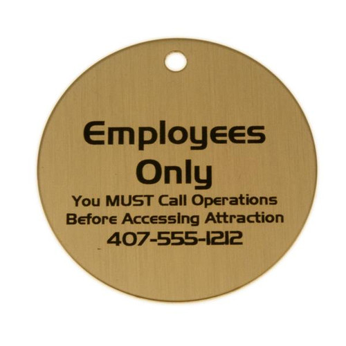 Shop for and Buy Lacquered Brass Round Tag 2 Inch - CUSTOM ENGRAVED ...