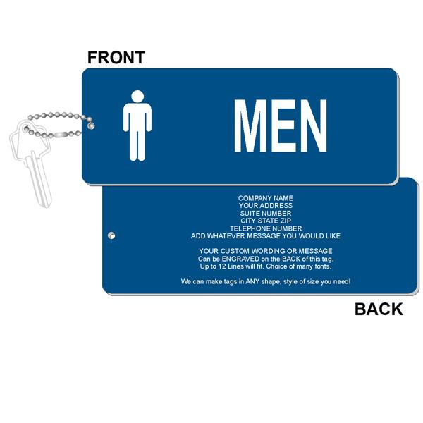 Shop for and Buy Mens Restroom Jumbo Rectangle Engraved Key Tag with ...