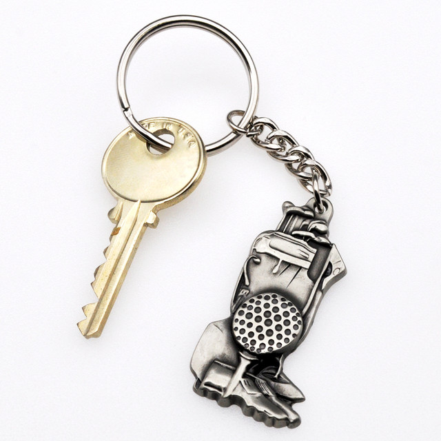 Shop for and Buy Pewter Golf Bag Keyring with Chain at Keyring.com ...