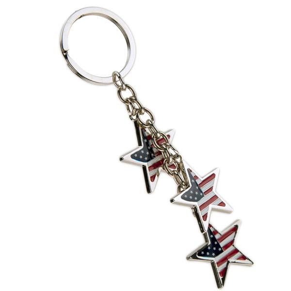 Shop for and Buy Patriotic USA Dangle Stars Metal Keychain at Keyring ...