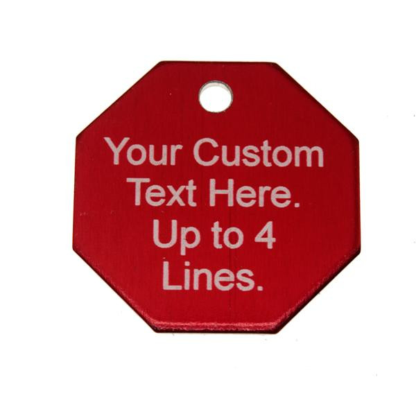 Shop for and Buy Octagon Aluminum Tag with Custom Engraving at Keyring ...