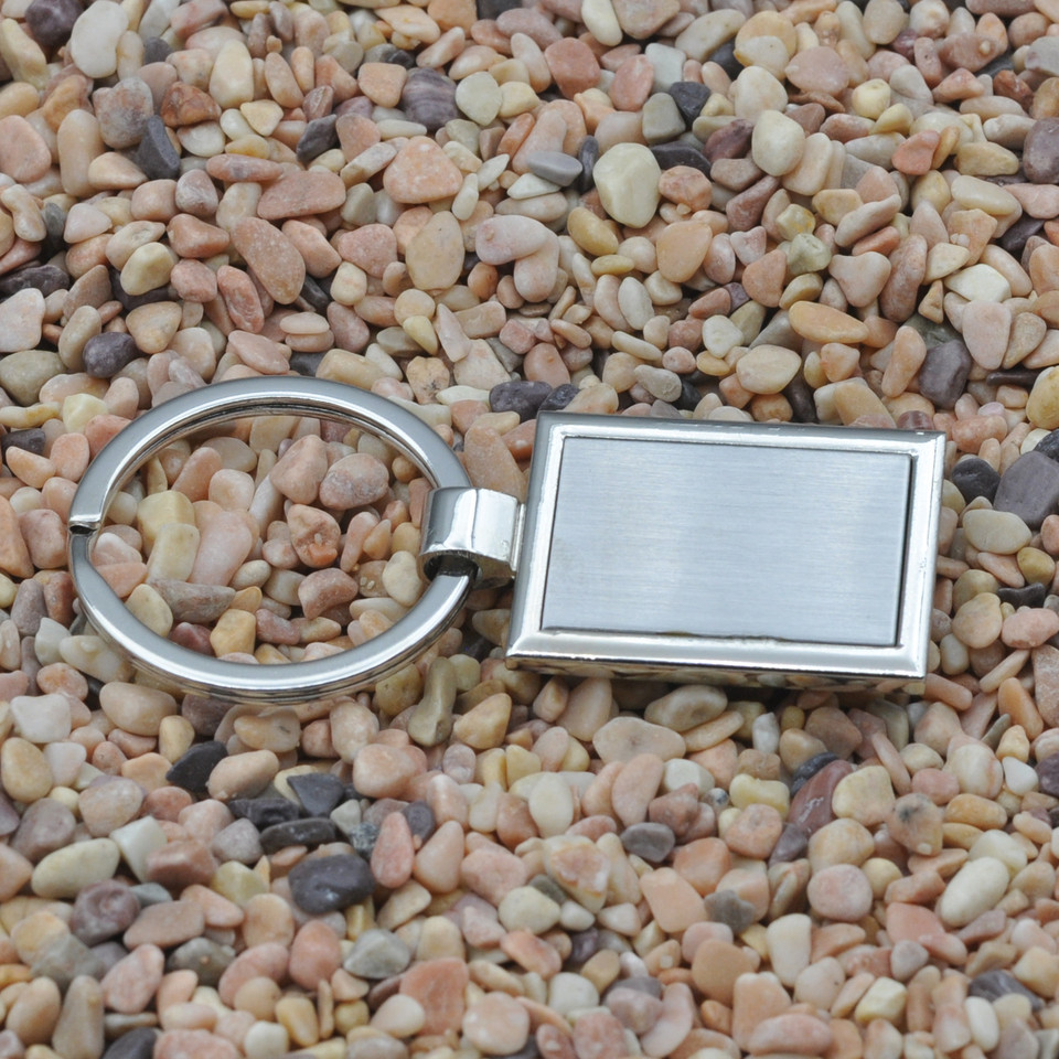 Shop for and Buy Silver Rectangle with Rectangle Insert Keychain at ...