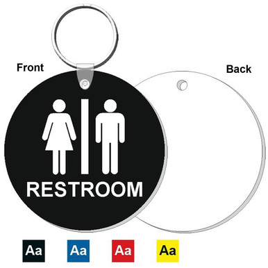 Shop for and Buy Restroom Round Engraved Key Tag at Keyring.com. Large ...