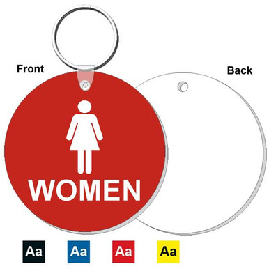 Shop for and Buy Womens Restroom Round Engraved Key Tag at Keyring.com ...